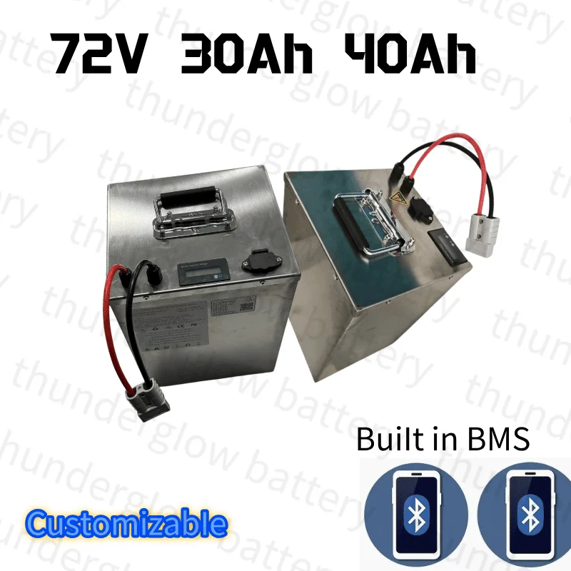72v 30Ah 40Ah lithium ion battery Pack range 200A / 100A BMS for 12000W ...