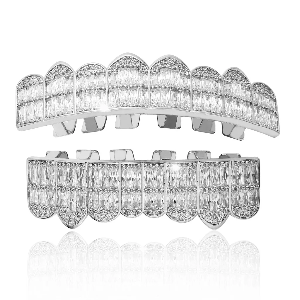 Ailodo Iced Out Grills For Your Teeth Men Women Hip Hop 5A Cubic ...