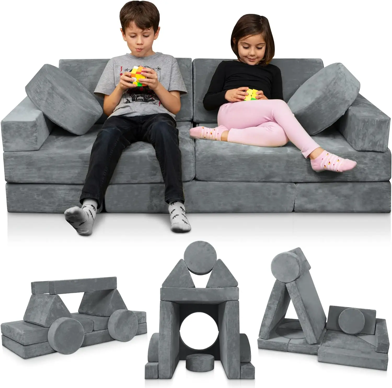 14pcs Modular Kids Play Couch Child Sectional Sofa Fortplay Bedroom and Playroom Furniture for Toddlers Convertible AliExpress 1503