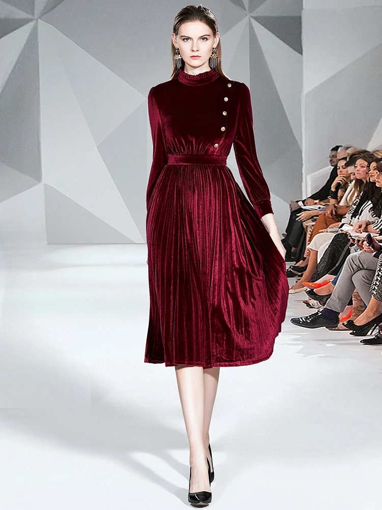 Midi Velvet Dresses Women | Velvet Winter Dresses Women | Velvet Midi ...