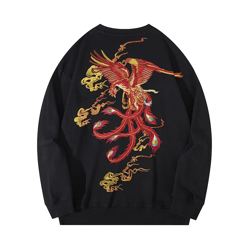 Men-s-Fashion-Oversized-Hip-Hop-Hoodies-With-Phoenix-Embroidery-Chinese ...
