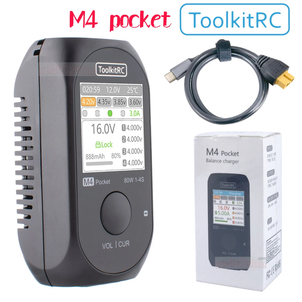 ToolkitRC-M4Pocket-80W-M4P-5A-MINI-Smart-Compact-Charger-Built-in-USB-C ...
