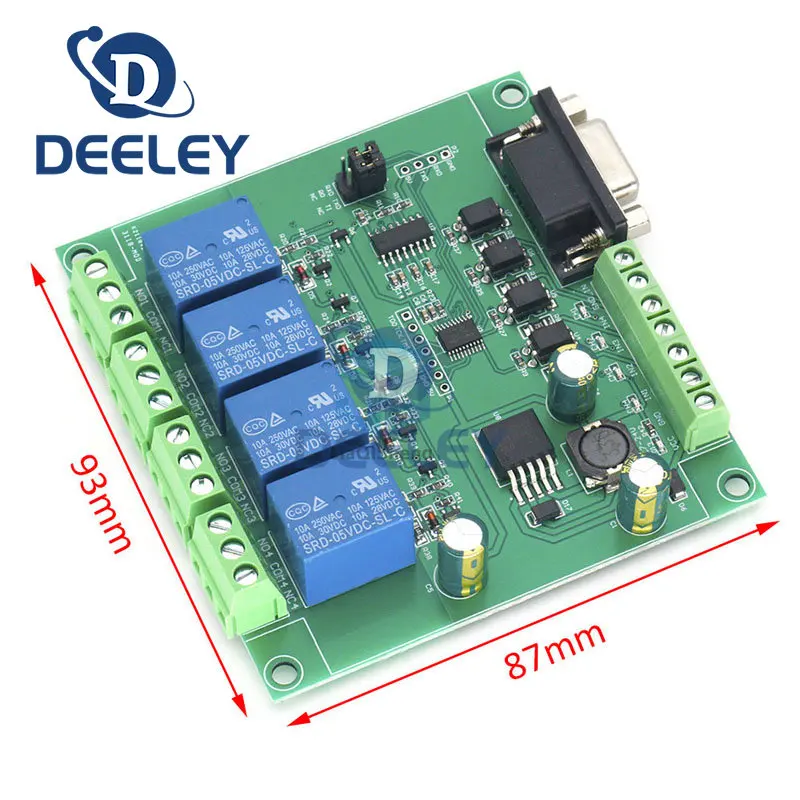 DC-7-24V-Power-Supply-Four-Channel-Relay-Module-8Bit-MCU-MAX3232-RS232 ...