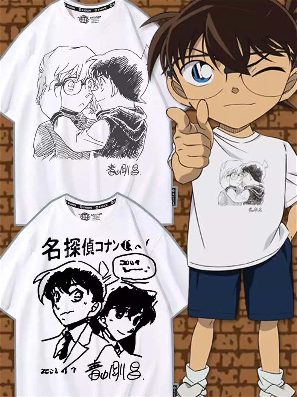 Uniqlo-Detective-Conan-clothes-Ke-Ai-joint-short-sleeved-Xiaokudo ...