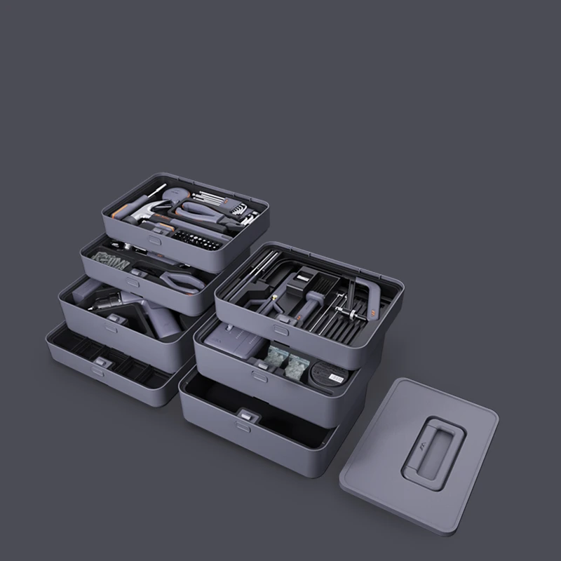 Set Organizer Toolbox Suitcase Waterproof Shockproof Tool Box Transport ...