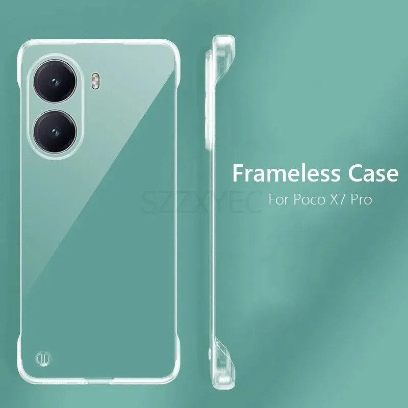 Frameless Slim Clear Hard Back Cover Case For Xiaomi Poco X7 Pro PocoX7 ...