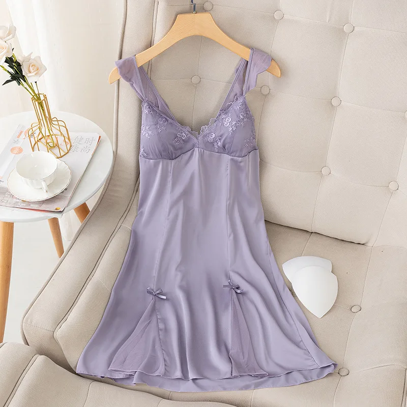 Lace Backless Nightgown Female Spaghetti Strap Nightdress Sexy ...