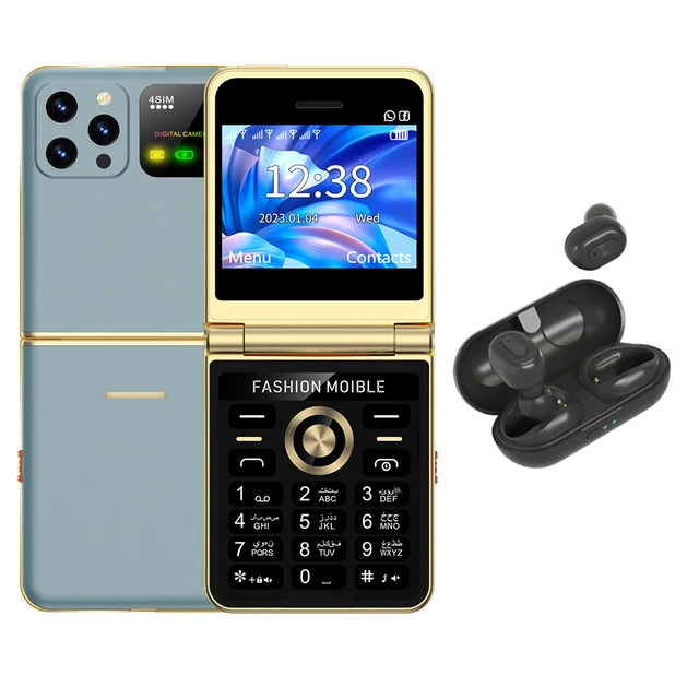 SERVO P20 Ultra Thin New Folding Mobile Phone GSM 4 SIM Standby 2.4 ...