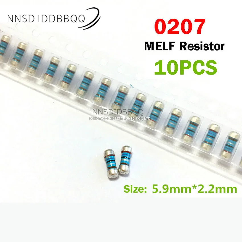 10PCS SMD MELF Resistor 0207 120R 1W 1% Cylinder Color Ring Resistor ...