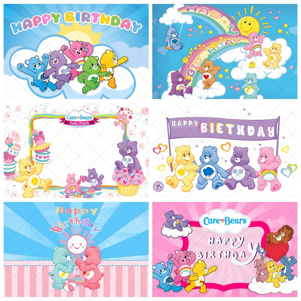 Miniso-Care-Bear-Backgrounds-Custom-Baby-Shower-Birthday-Party-Cartoon ...