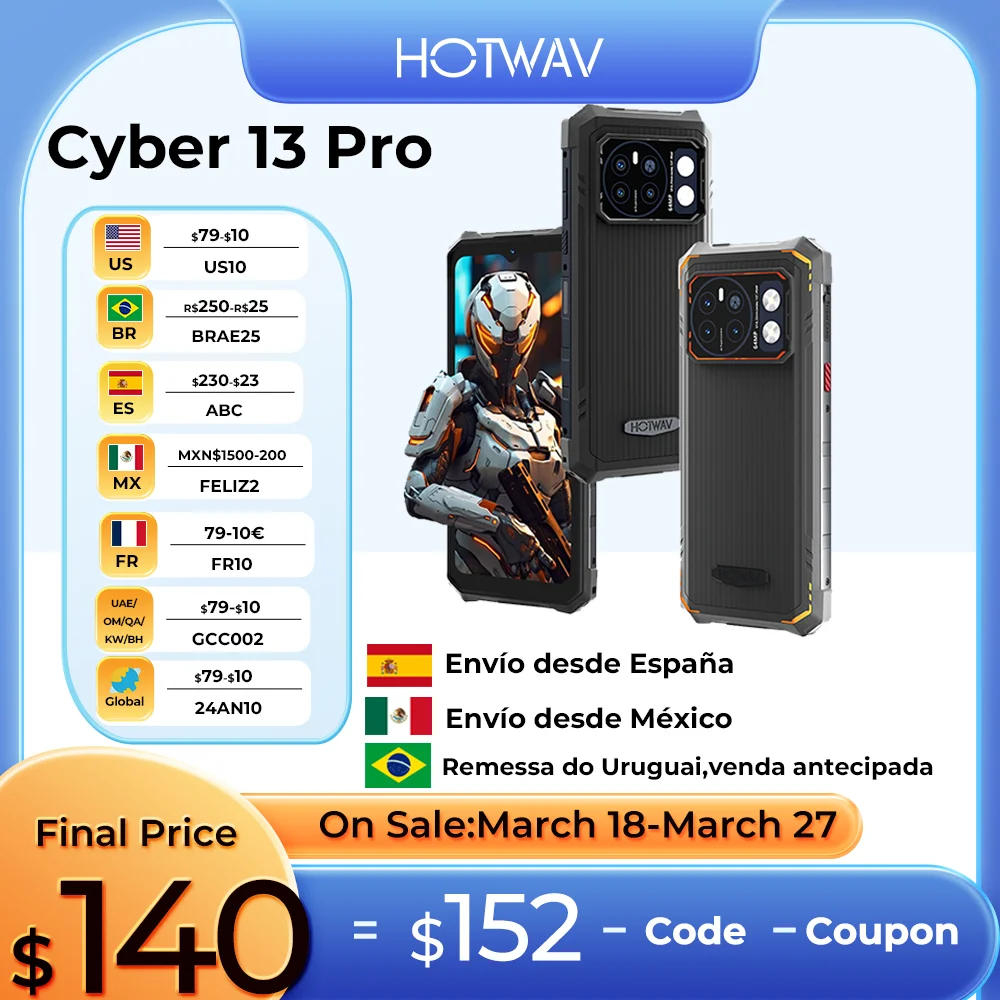 HOTWAV-Cyber-13-Pro-Rugged-Smartphones-Global-Version-150LM-Flashlight ...