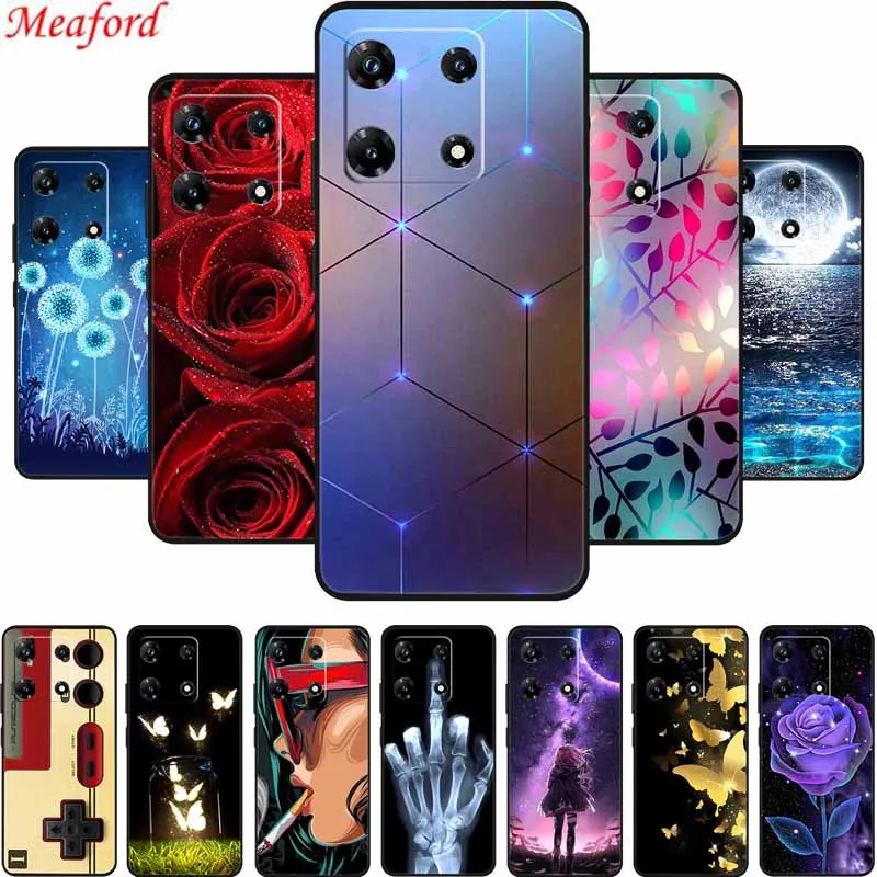 For Infinix Note 30 VIP Case Popular Black Silicone Soft Back Cover ...
