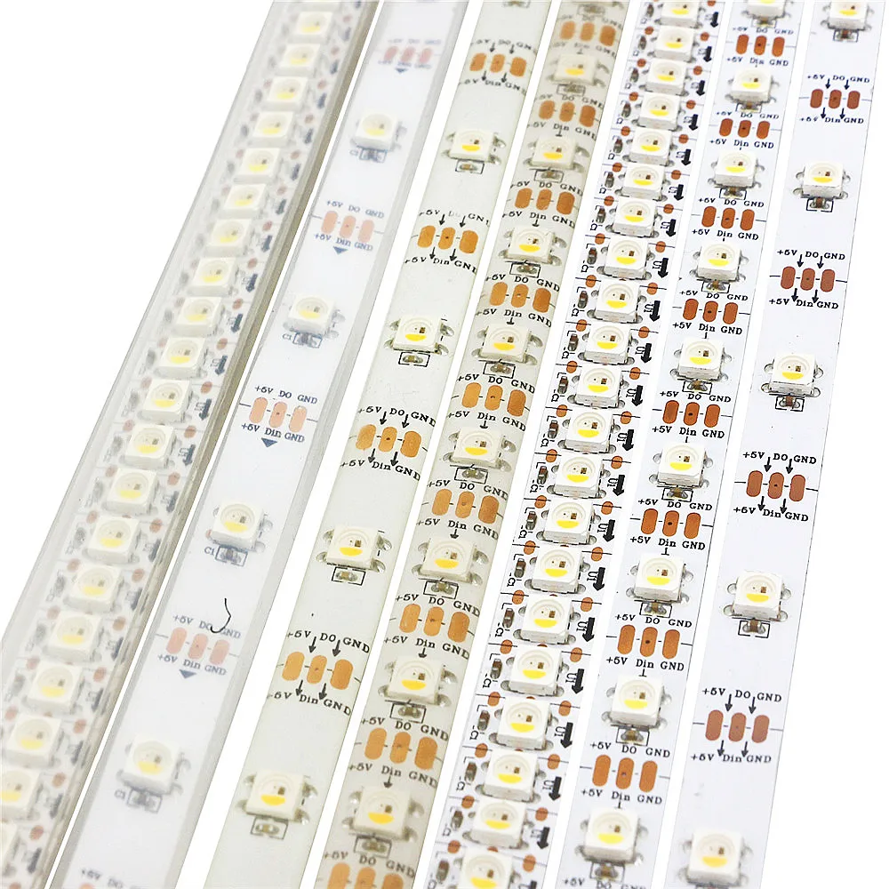 Tira de luces LED SK6812 RGBW 5V 6812 IC 5050 4 en 1 SMD Bead RGB ...