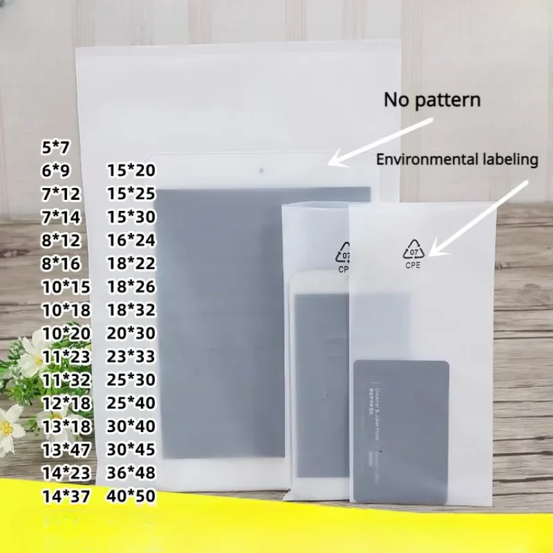 CPE-Frosted-Flat-Pocket-Translucent-Top-open-Plastic-Dustproof-Moisture ...