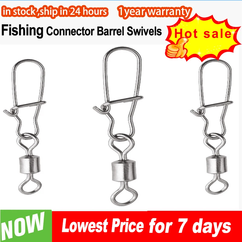 10pcs-100PCS-Fishing-Swivels-Connector-Snap-Pin-Ball-Bearing-Rolling ...