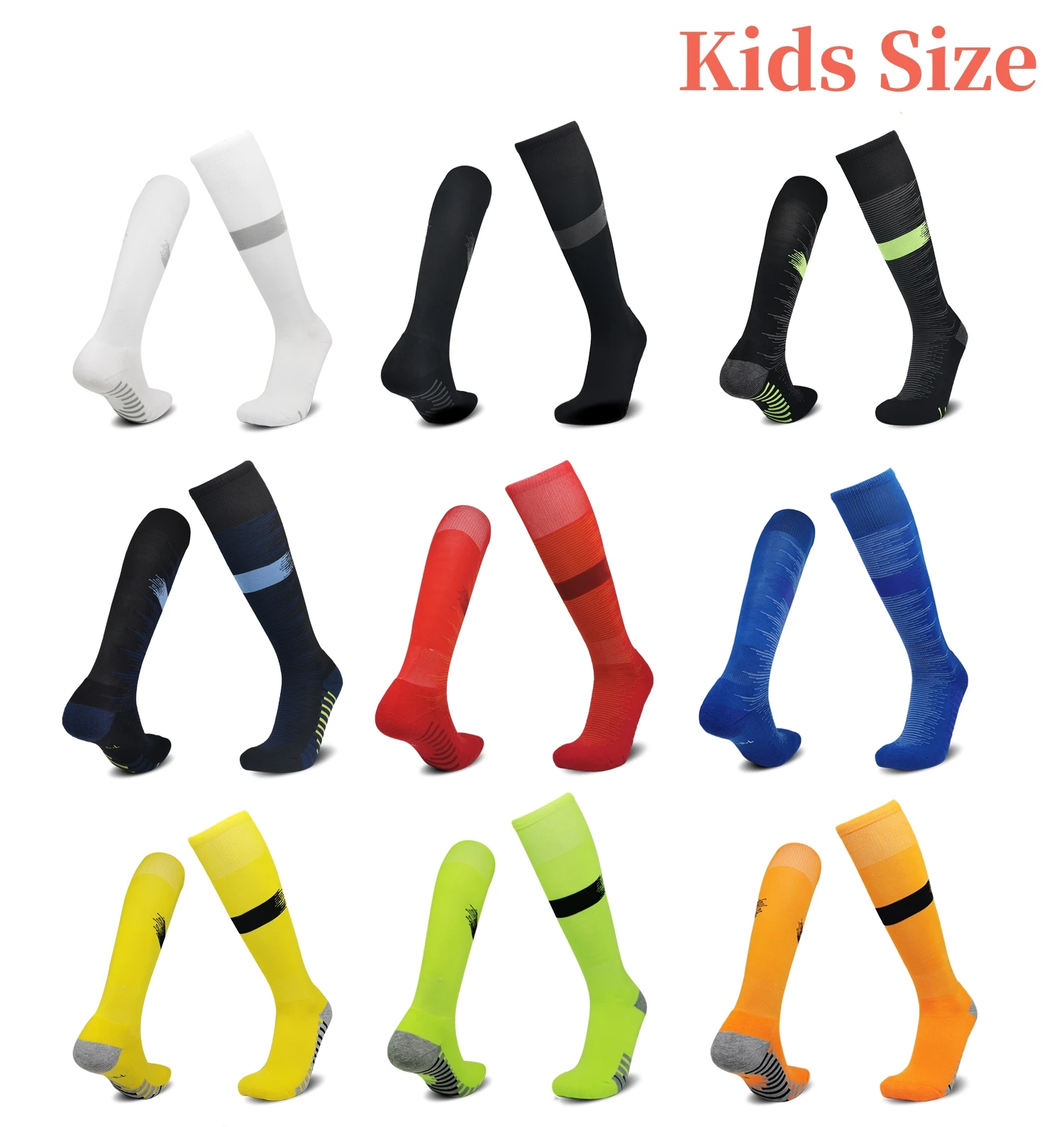 Kids Soccer Socks Children Cotton Non-Slip Breathable Knee High Towel ...