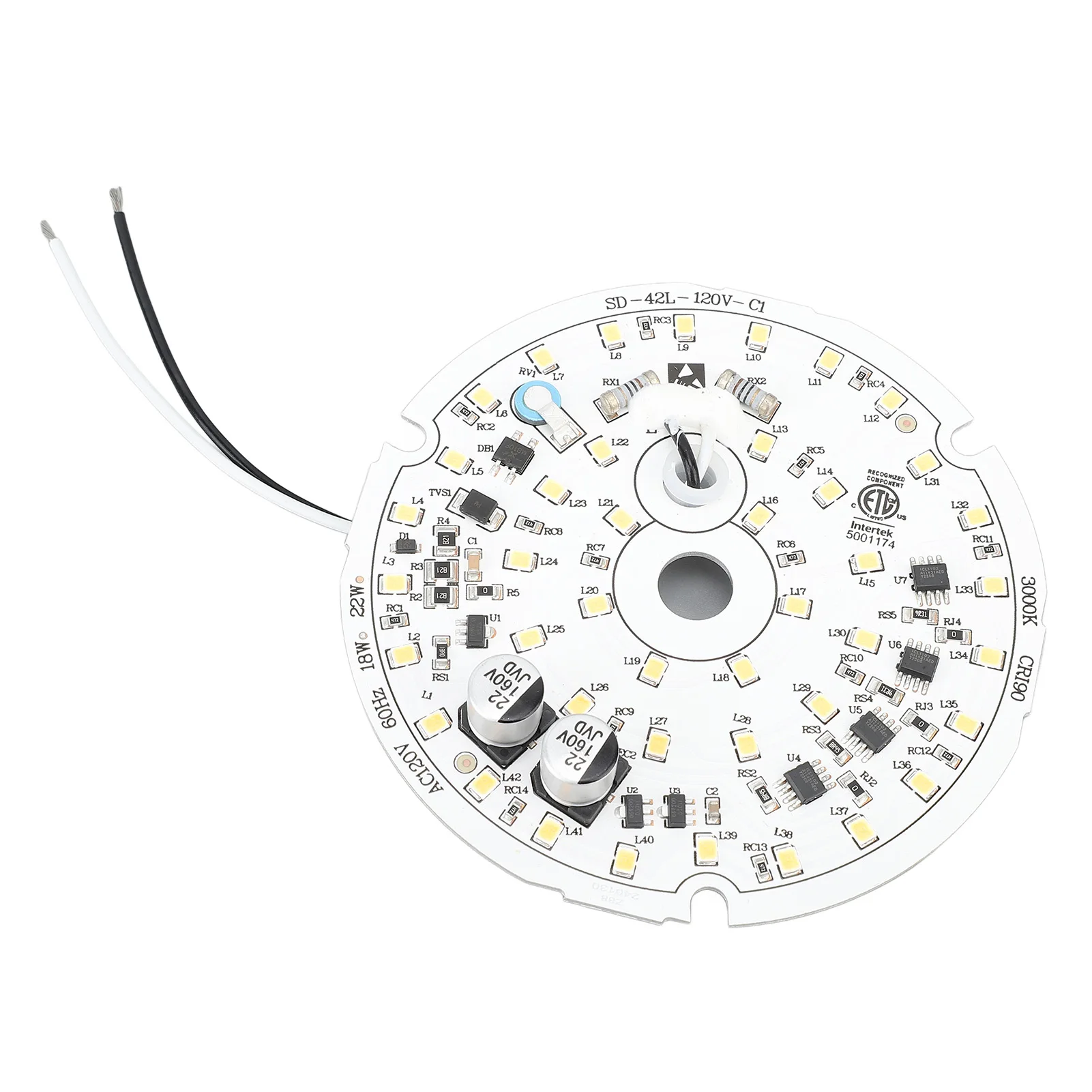 ZK40 Ceiling Fan Light Replacement Panel 3.93inch Led AC120V 18W 2000LM ...