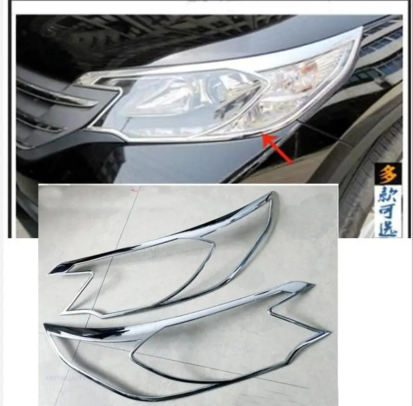2012-2013-2014-For-Honda-CRV-Chrome-Head-Light-Lamp-Cover-Trim ...