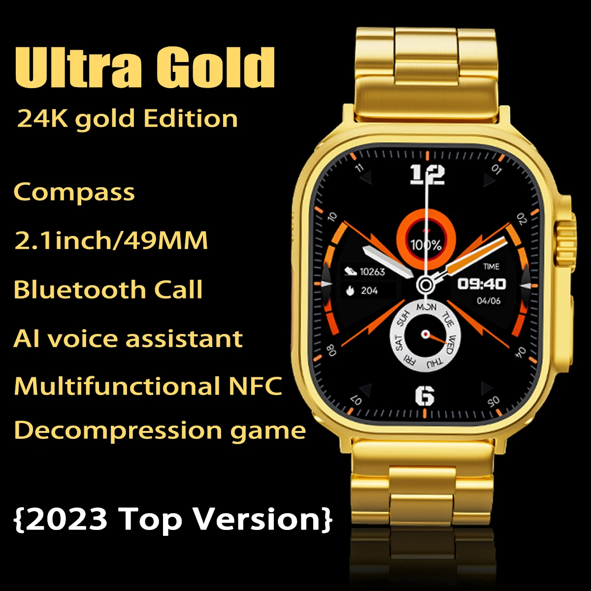 Newest-Watch-Ultra-Gold-Series-9-Smart-Watch-Men-GPS-NFC-IP67 ...