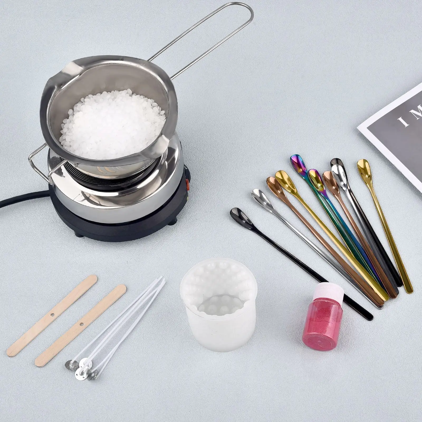 Stainless Steel Wax Melting Stirring Spoon DIY Epoxy Resin Glue Powder ...