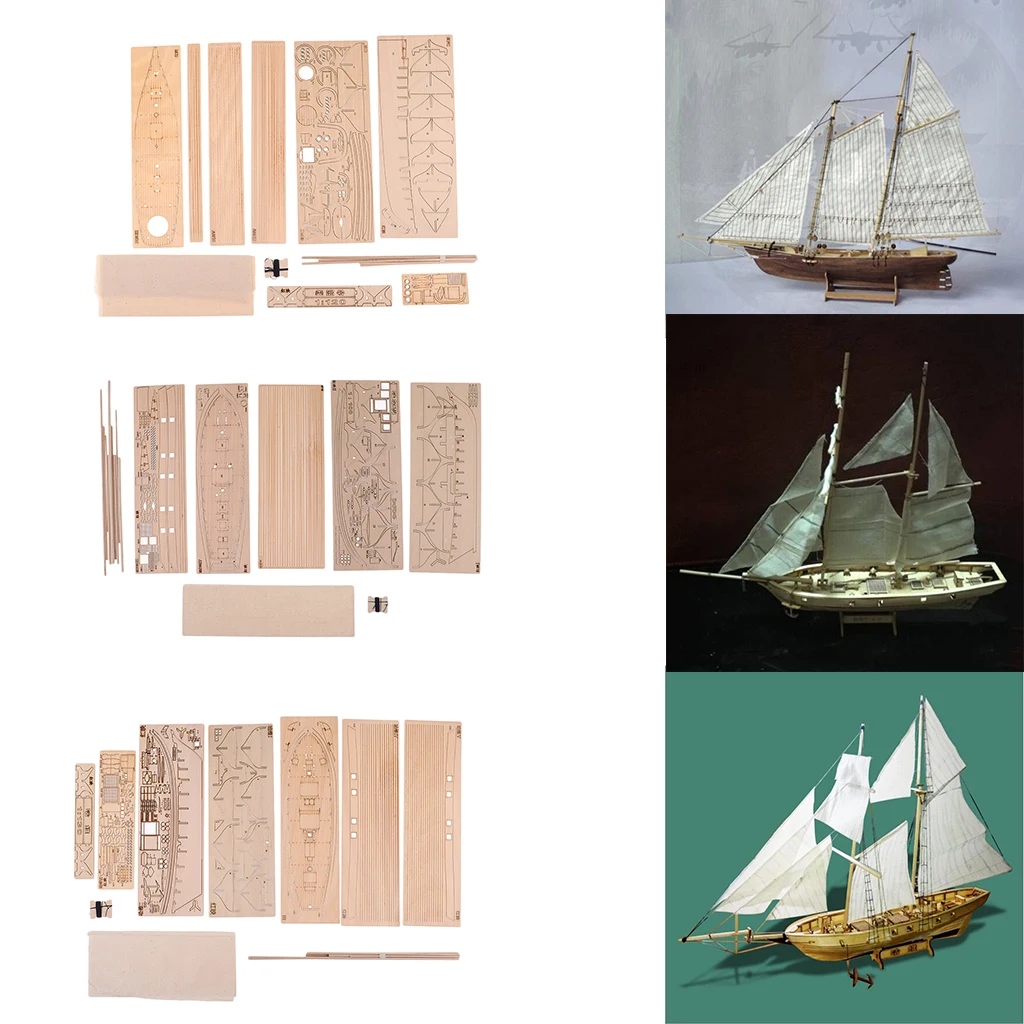 1-100-148-130-120-Wooden-Ship-Assembly-Model-DIY-Kit-Sailing-Home ...