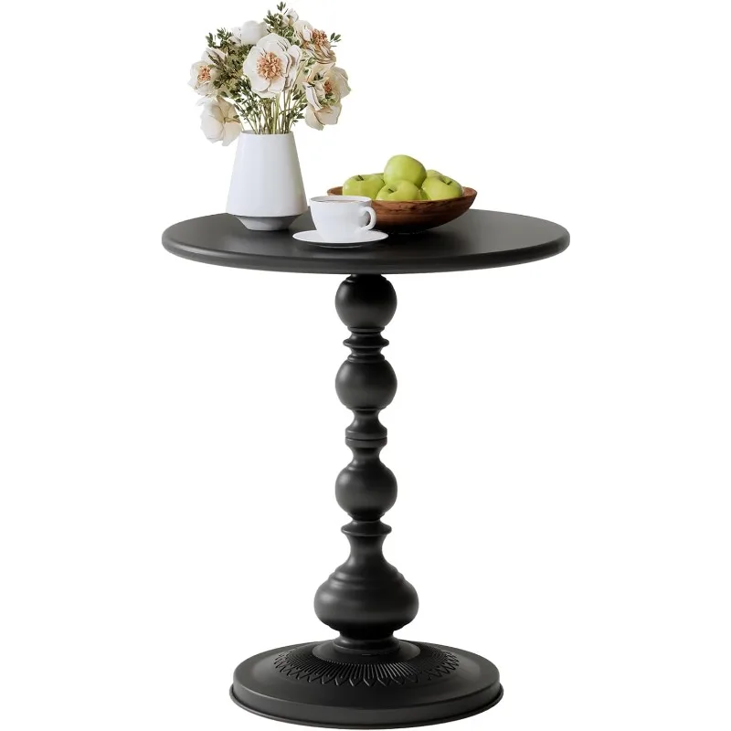 Metal-Small-Round-Side-End-Table-Vintage-Matte-Coffee-Drink-Cocktail ...