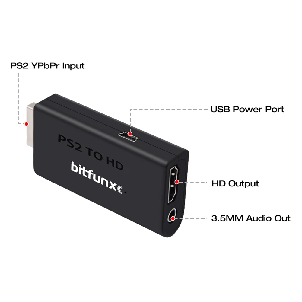 For PS2 To HDMI-Compatible Video Audio Converter 480i/480p/576i/576P ...