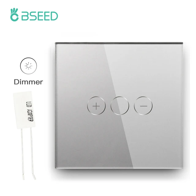 BSEED Wall Dimmer Switch 1Gang 1Way LED Light Dimmer Switch EU Touch ...