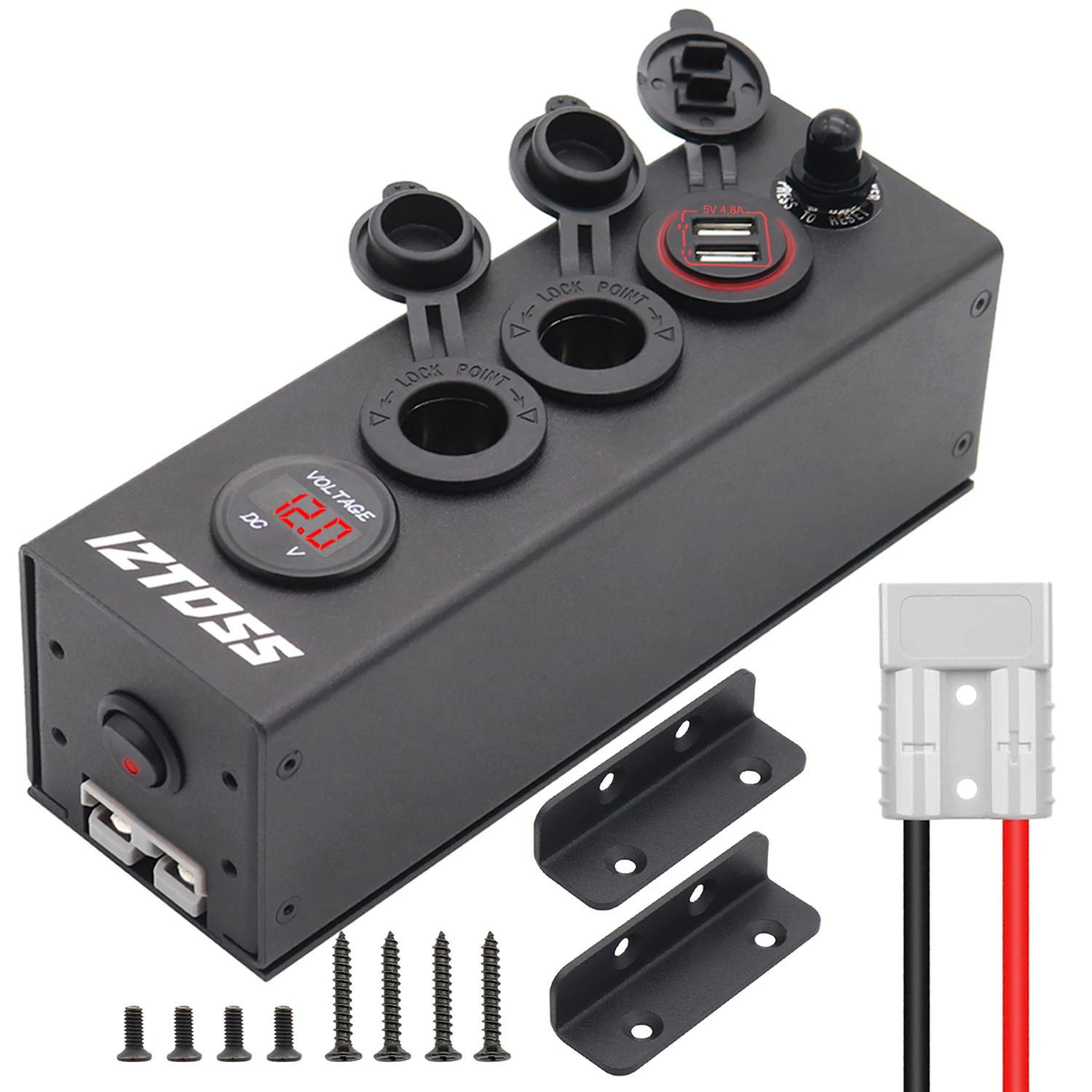 Iztoss-12V-Aluminium-Distribution-Panel-Multi-function-Box-Cigarette ...