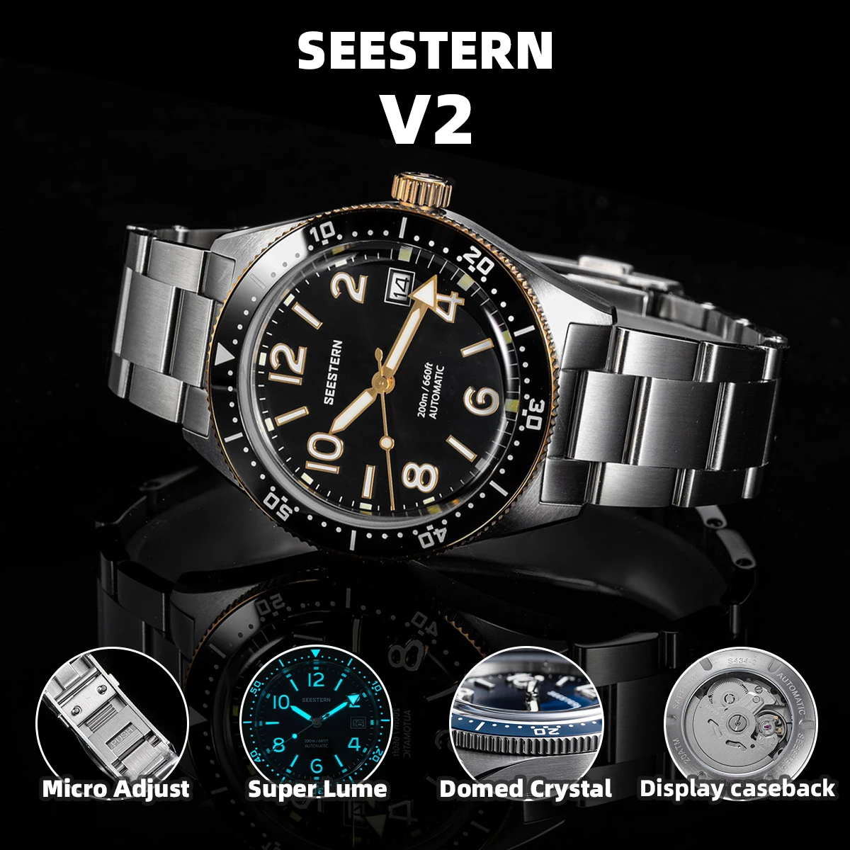 SEESTERN Diver Men Watch Automatic Mechanical Wristwatches NH35 ...