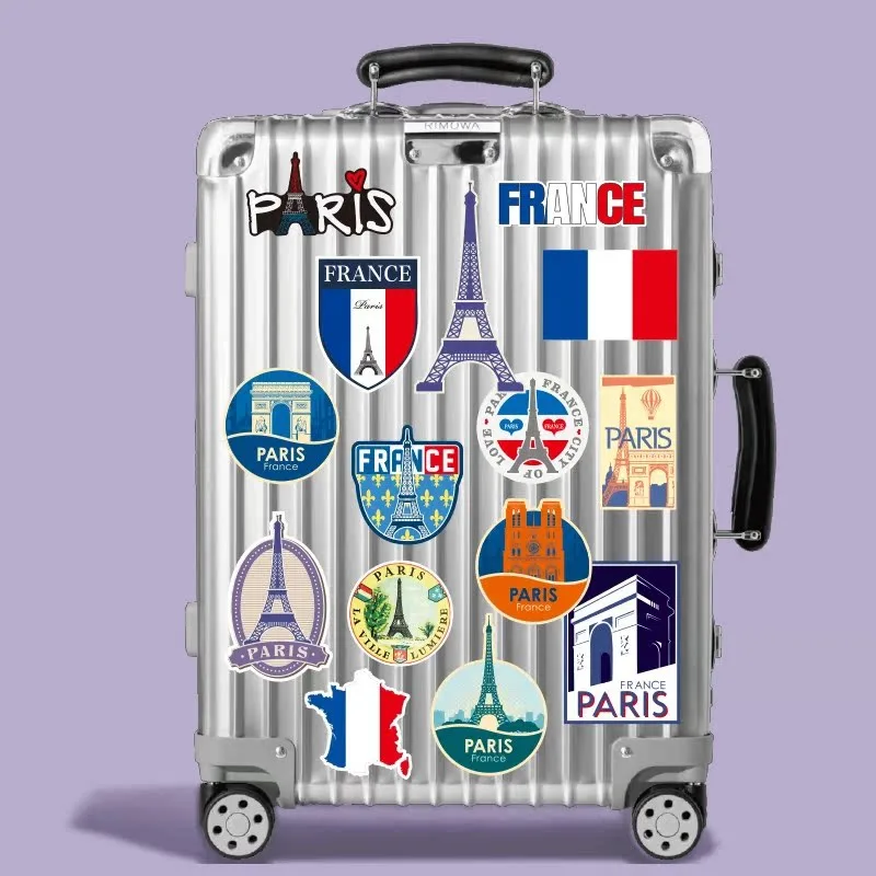 16 Pcs/Set Travel Cities Decals France Culture Stickers Paris Pegatinas ...