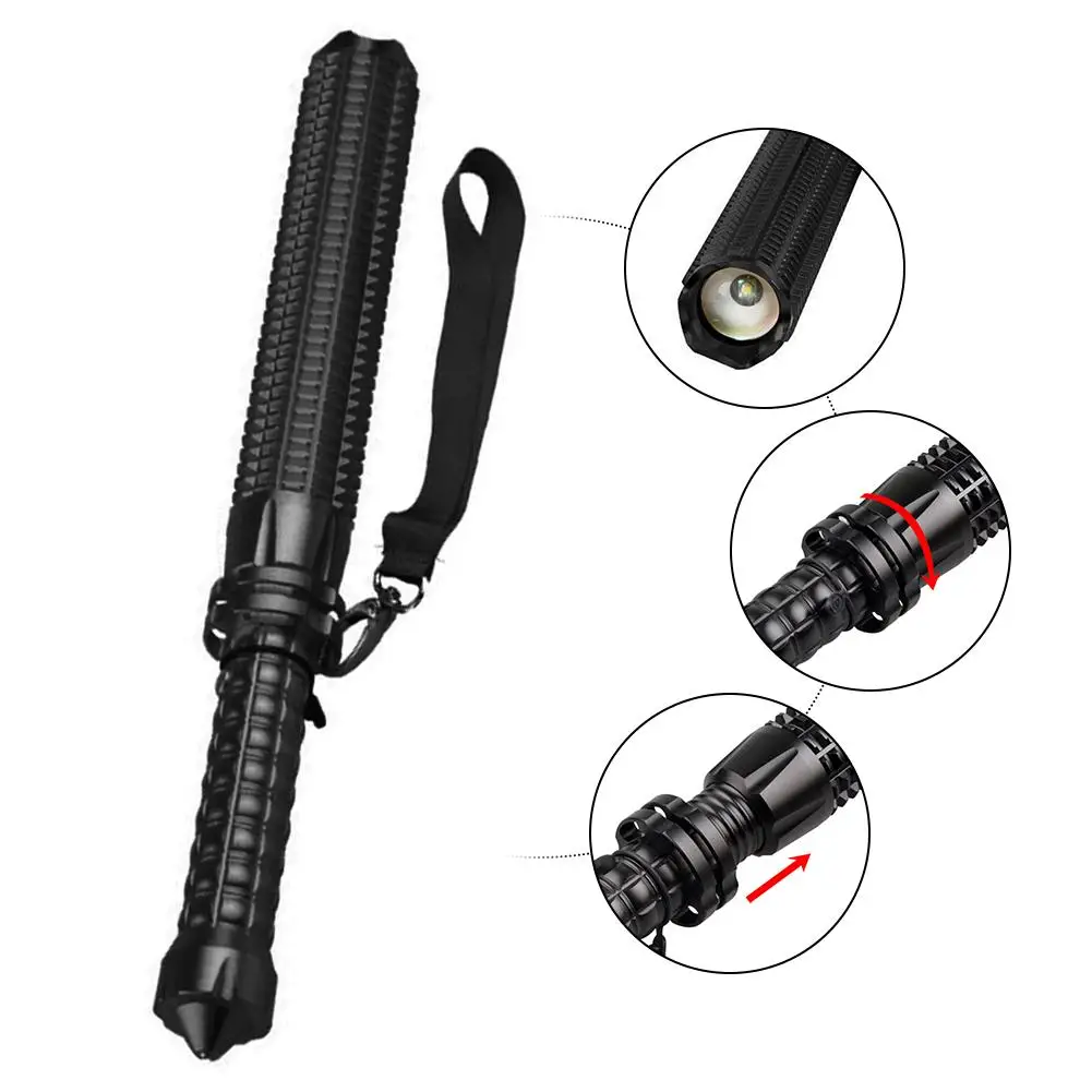 Retractable-Self-defense-LED-Flashlight-Rechargeable-Torch-Lamp ...