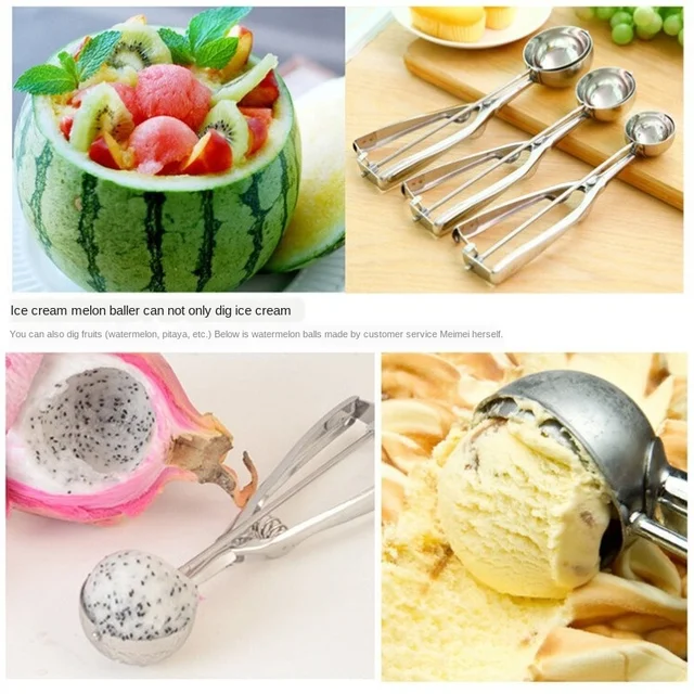 Stainless Steel bing ji ling shao Ice Cream Spoon Ice-Cream Spoon Melon ...
