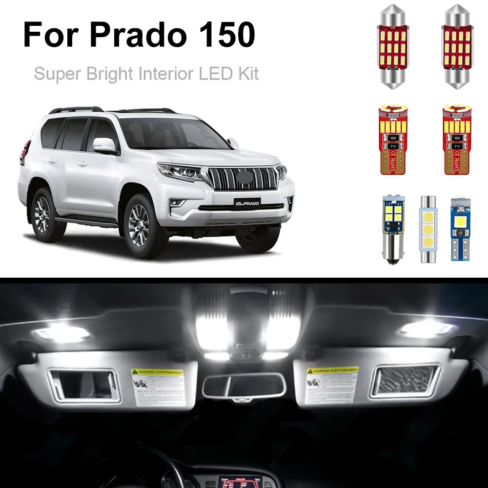 17Pc-Car-Led-Interior-Light-Kit-For-Toyota-Prado-150-2010-2020-Dome-Map ...