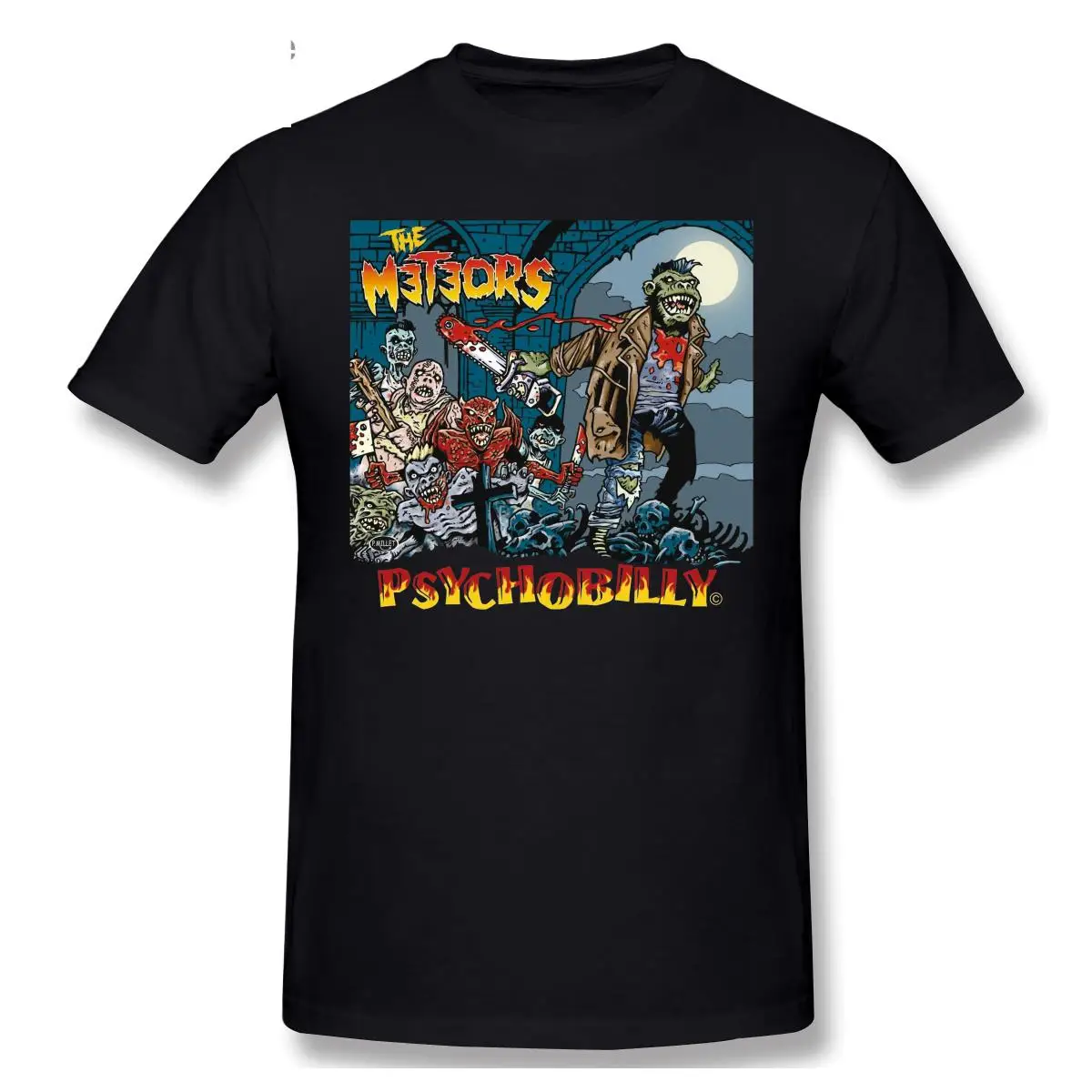 The-Meteors-English-Psychobilly-T-shirts-Band-Demented-Are-Go-Tshirt ...