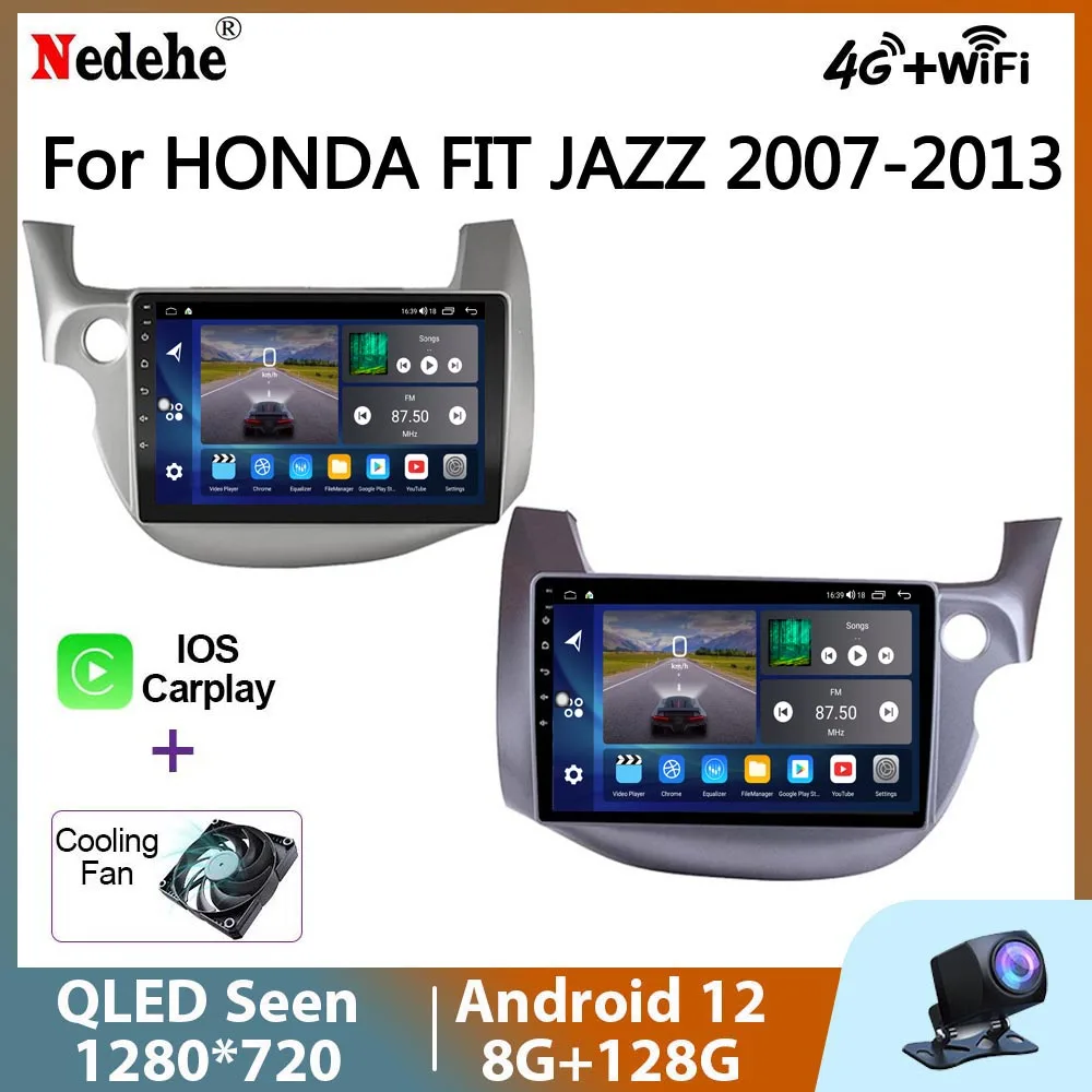 8G-128G-Car-Radio-Stereo-Android-12-For-HONDA-FIT-JAZZ-2007-2013 ...