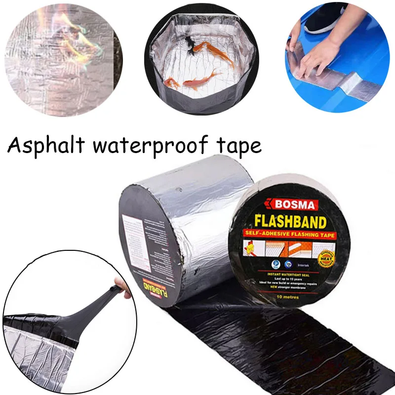 10M-High-density-Self-Adhesive-Asphalt-waterproof-tape-Roof-Leakproof ...