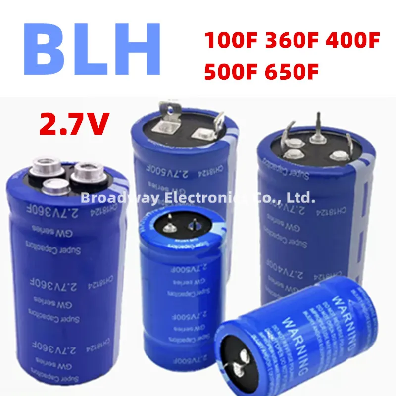Super Farad Capacitor 2.7V 100F 360F 400F 500F 650F Horn Capacitor Siniujiao supercapacitor ...