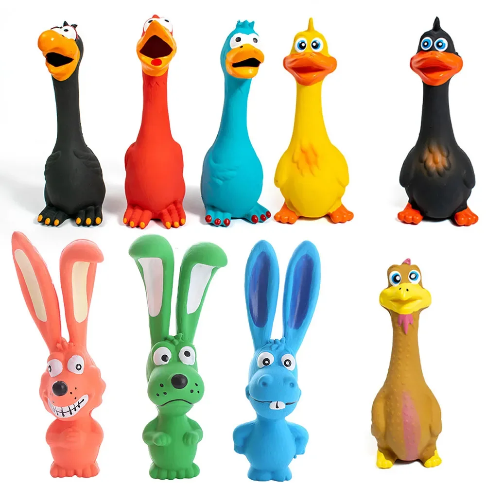 Pets-Dog-Toys-Screaming-Chicken-Squeeze-Sound-Toy-Rubber-Pig-Duck ...