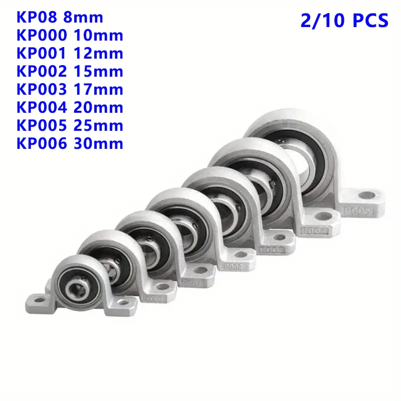 2/10pcs Zinc Alloy Diameter 8mm 10mm 12mm Bore Ball Bearing Pillow ...