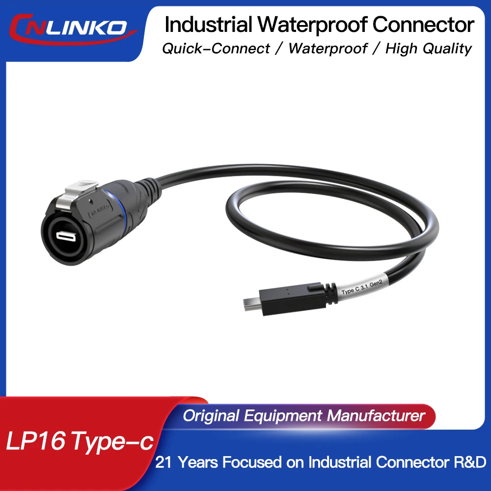 CNLINKO Industrial Type-C Connector Waterproof USB 3.1 5A Fast Charging ...