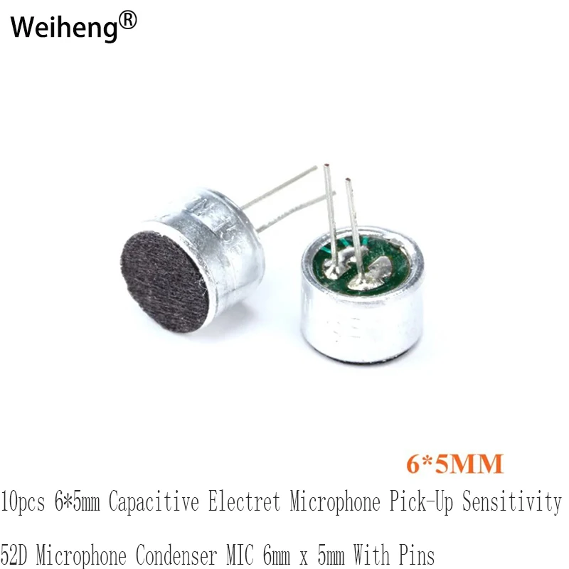 10pcs-65mm-Capacitive-Electret-Microphone-Pick-Up-Sensitivity-52D ...