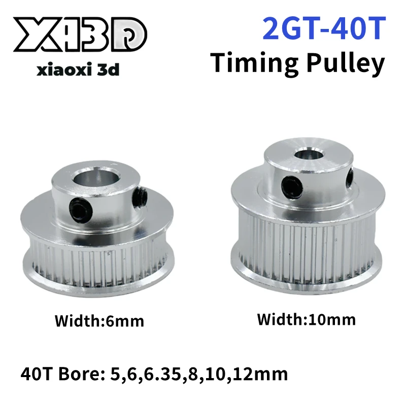 2GT/GT2 Timing Pulley 40T Tooth Teeth Bore 5/6/6.35/8/10/12mm ...