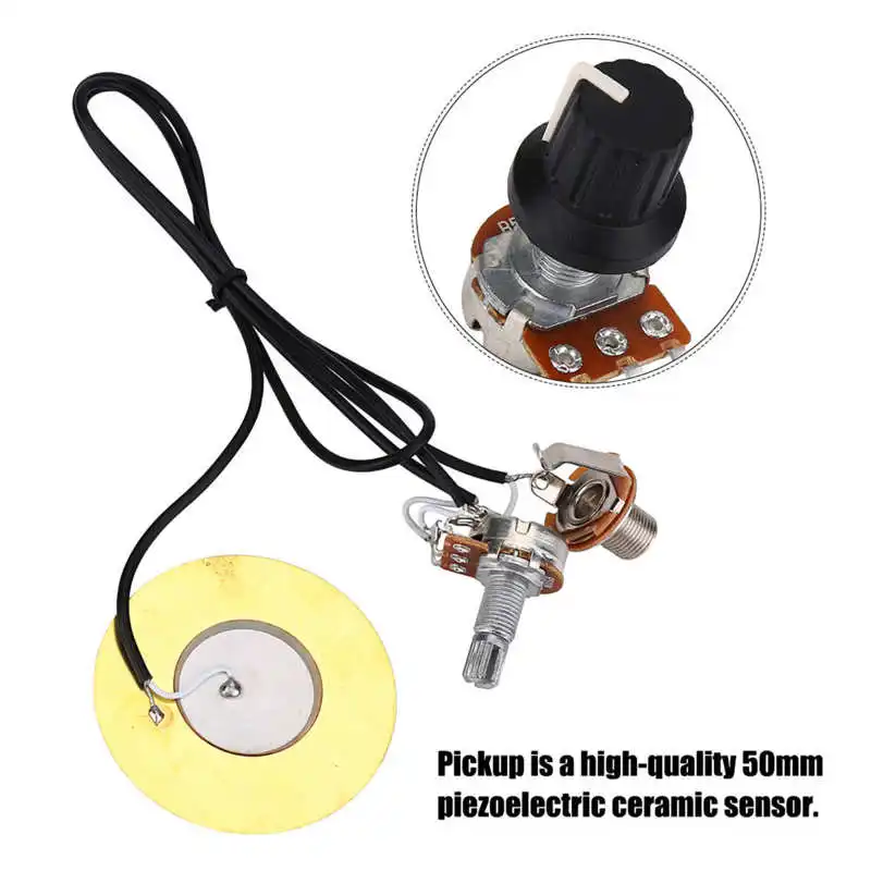 50mm Metal Pickup Piezo Contact Microphone Transducer Prewired ...
