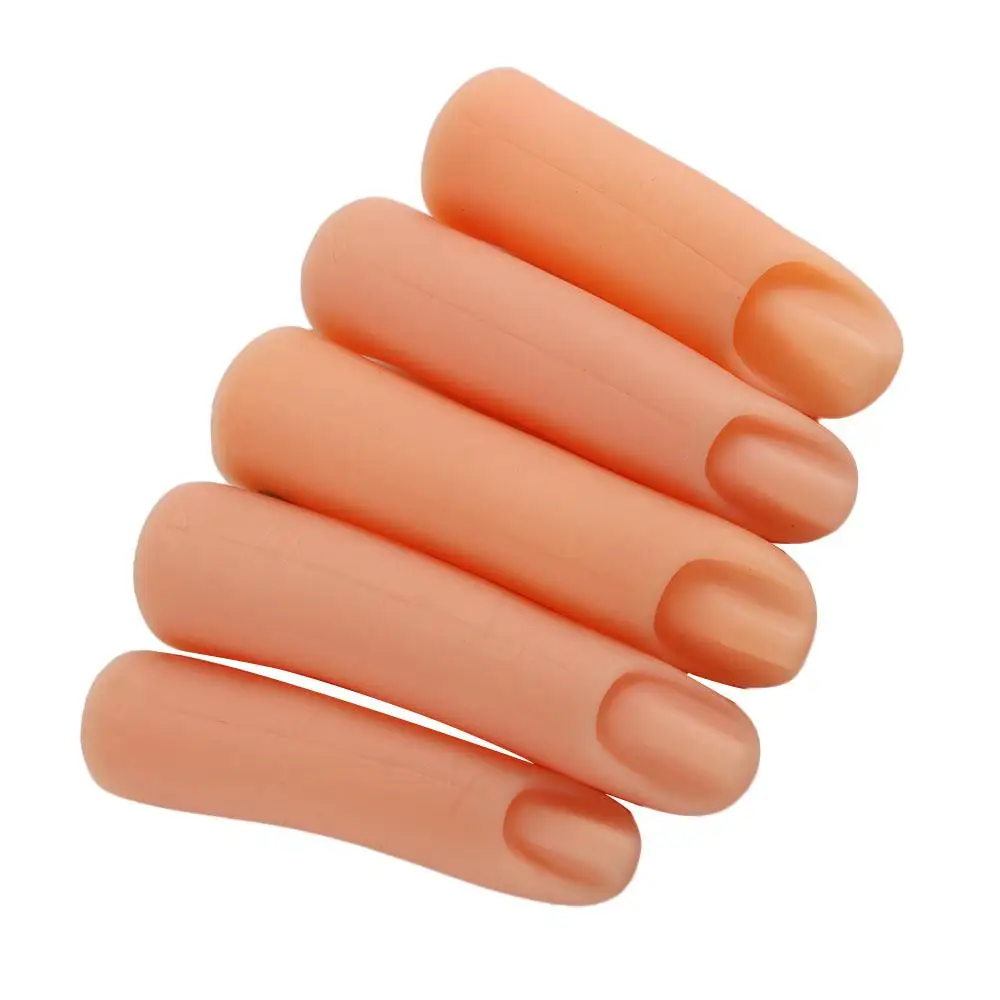 Reusable-Nail-Art-Tool-Silicone-Practice-Model-Manicure-Fake-Fingers ...