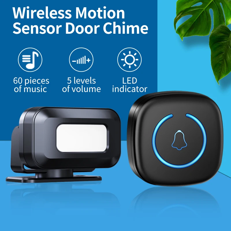 CACAZI-Door-Chime-Driveway-Alarm-Guard-IR-Wireless-Motion-Sensor-Motion ...