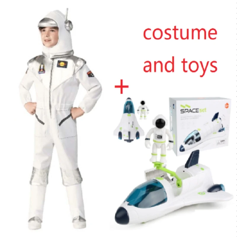 Astronaut-Costume-Silver-Spaceman-Halloween-Cosplay-Jumpsuit-Children ...