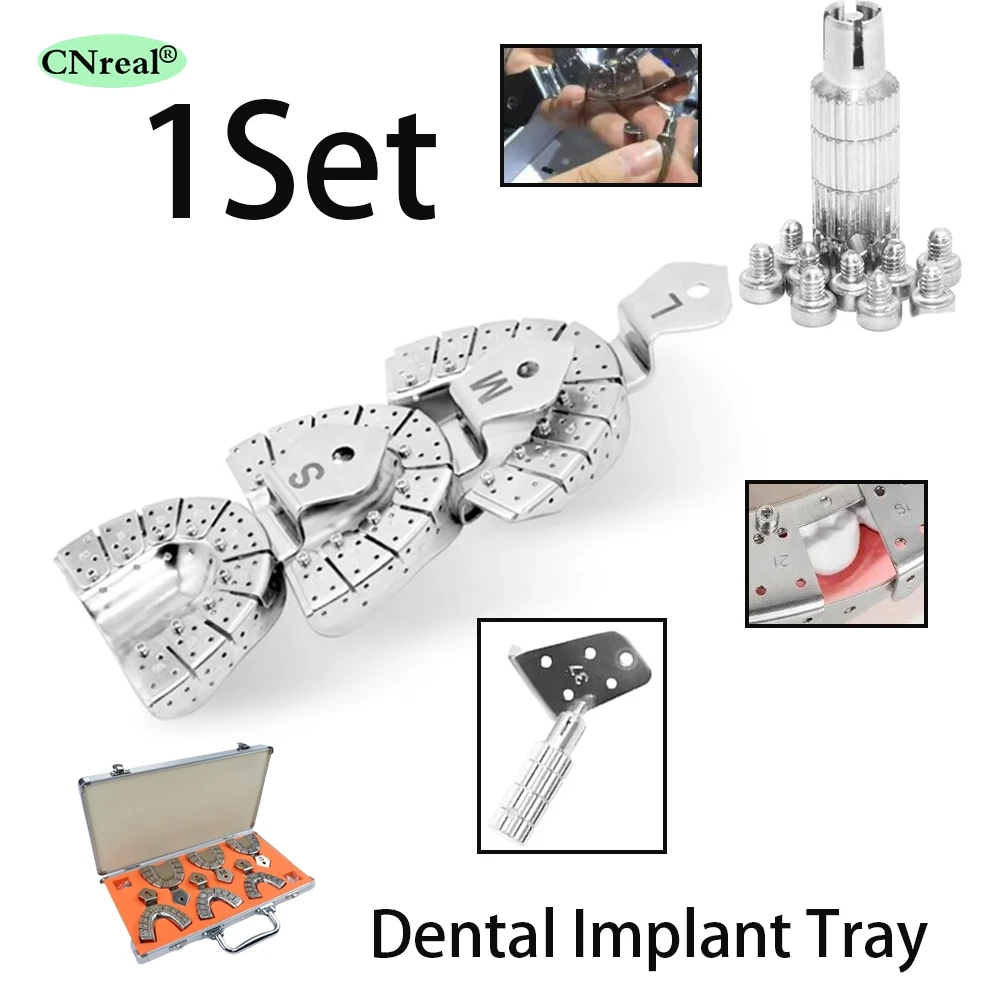 6-Pcs-Set-Dental-Implant-Teeth-Tray-Stainless-Steel-Impression-Tray ...