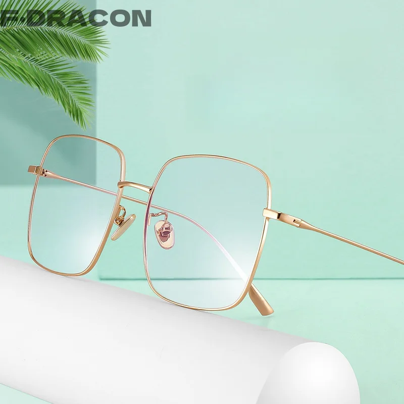Marco-de-anteojos-de-titanio-puro-ultraligero-gafas-cuadradas-grandes ...