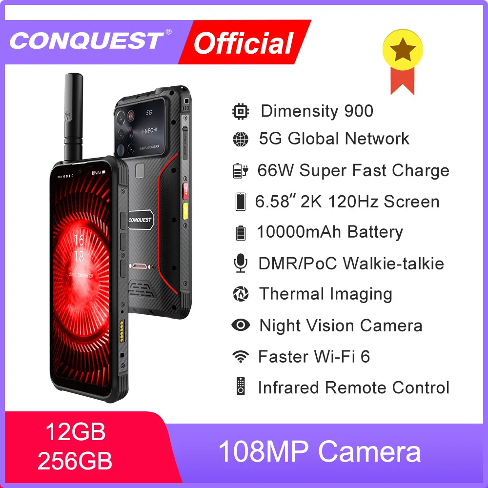 2023 New CONQUEST S23 5G 108MP Camera 12GB 256GB 66W Thermal Imaging ...